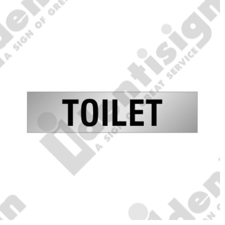 ALUMINIUM ADHESIVE LABEL 230 X 55 TOILET RESTROOM