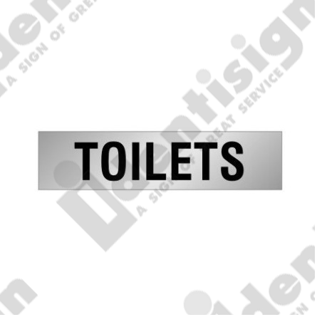 ALUMINIUM ADHESIVE LABEL 230 X 55 TOILETS RESTROOM