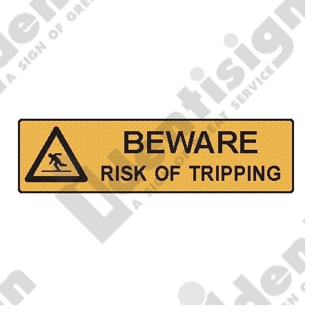 BEWARE RISK OF TRIPPING WITH PICTO 150 X 550