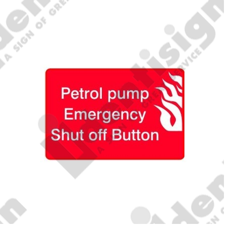 PETROL PUMP EMERGENCY SHUT OFF BUTTON WITH PICTO