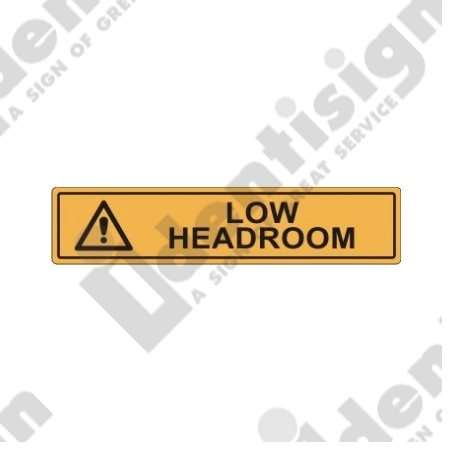LOW HEADROOM WITH PICTO ADHESIVE LABEL