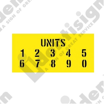 UNITS NUMBERS 0 - 9 CARPARK STENCIL