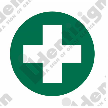 FIRST AID CROSS ADHESIVE LABEL