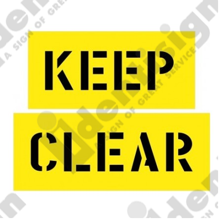 2 PART KEEP CLEAR CARPARK STENCIL