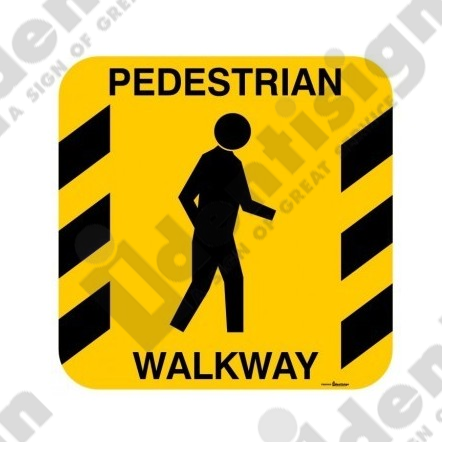 FLOOR MARKER PEDESTRIAN WALKWAY WITH PICTO ADHESIVE LABEL 500 X 500