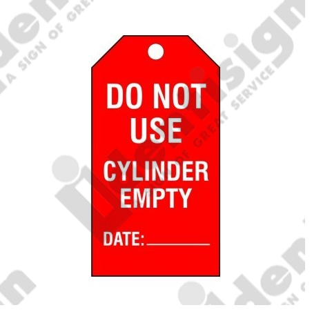 DO NOT USE CYLINDER EMPTY DATE HAZARD TAG POLYPROPYLENE - 10 PACK