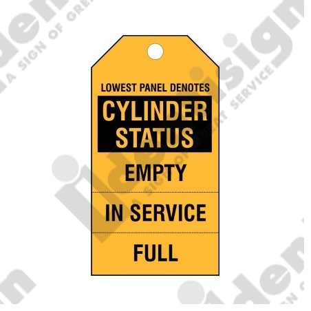 CYLINDER STATUS EMPTY / IN SERVICE / FULL HAZARD TAG POLYPROPYLENE - 10 ...