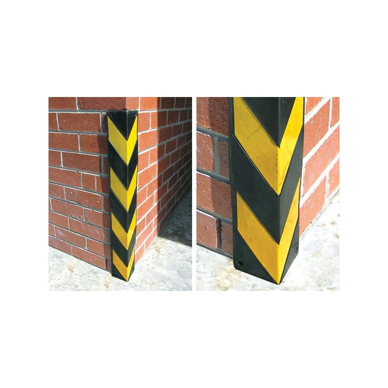 CORNER PROTECTOR 90 X 90 X 800 RECYCLED RUBBER - BLACK / YELLOW