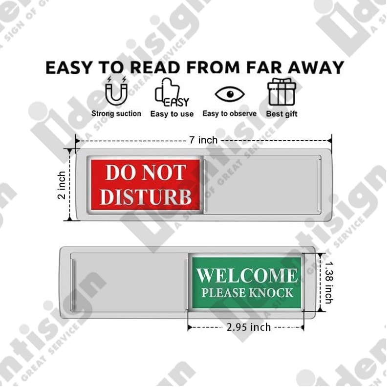 Slider Door Sign DO NOT DISTURB / WELCOME PLEASE KNOCK