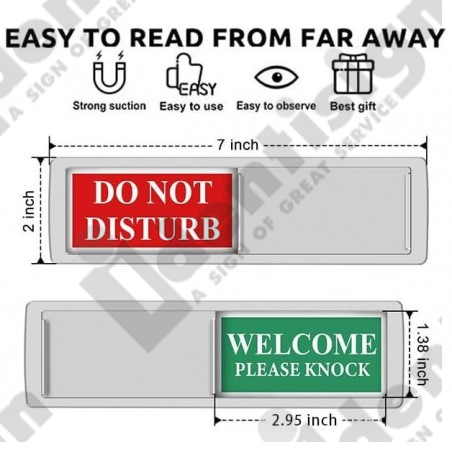 Slider Door Sign DO NOT DISTURB / WELCOME PLEASE KNOCK